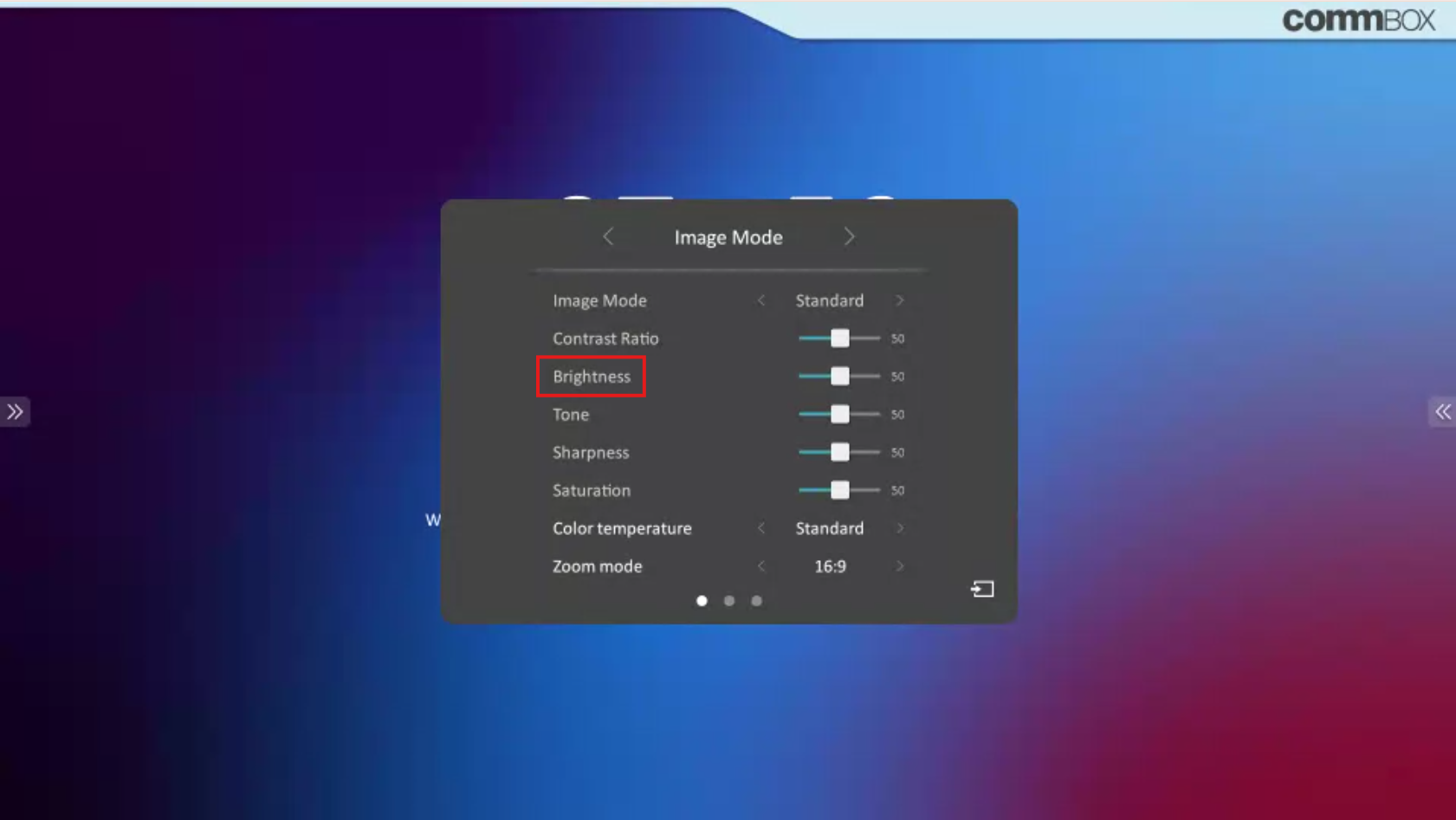 How to adjust screen brightness on your CommBox Classic V3 or V3X screen